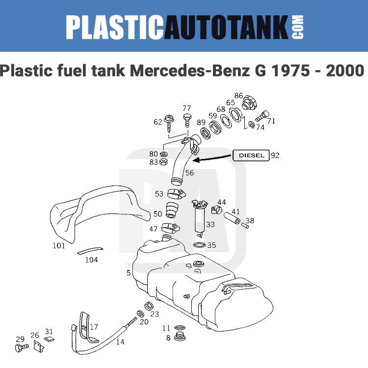 Mercedes G-Class Diesel Fuel Tank 1975–2001