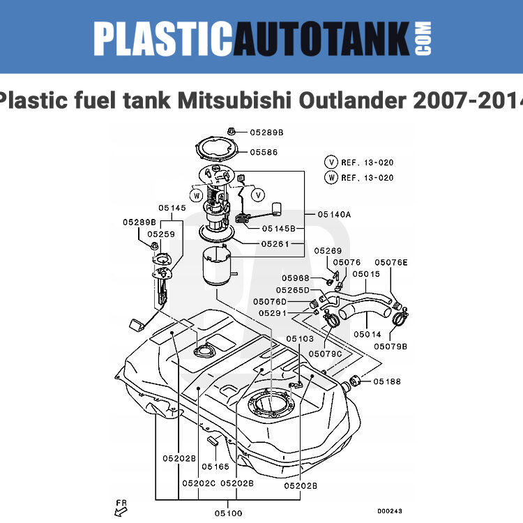 Plastic fuel tank - Mitsubishi Outlander 2007-2014 diesel/petrol ...